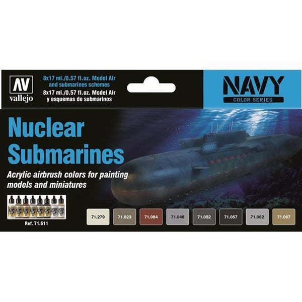 Vallejo Navy - Model Air Colour Nuclear Submarines - 8 Acrylic Paint S ...