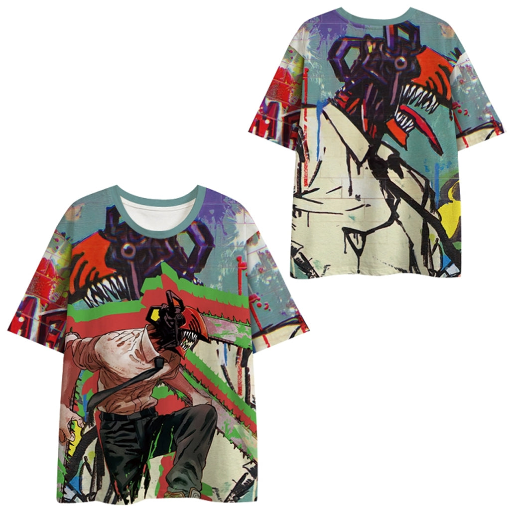 Chainsaw Man - Full Colour T-Shirt - Comic Book Factory